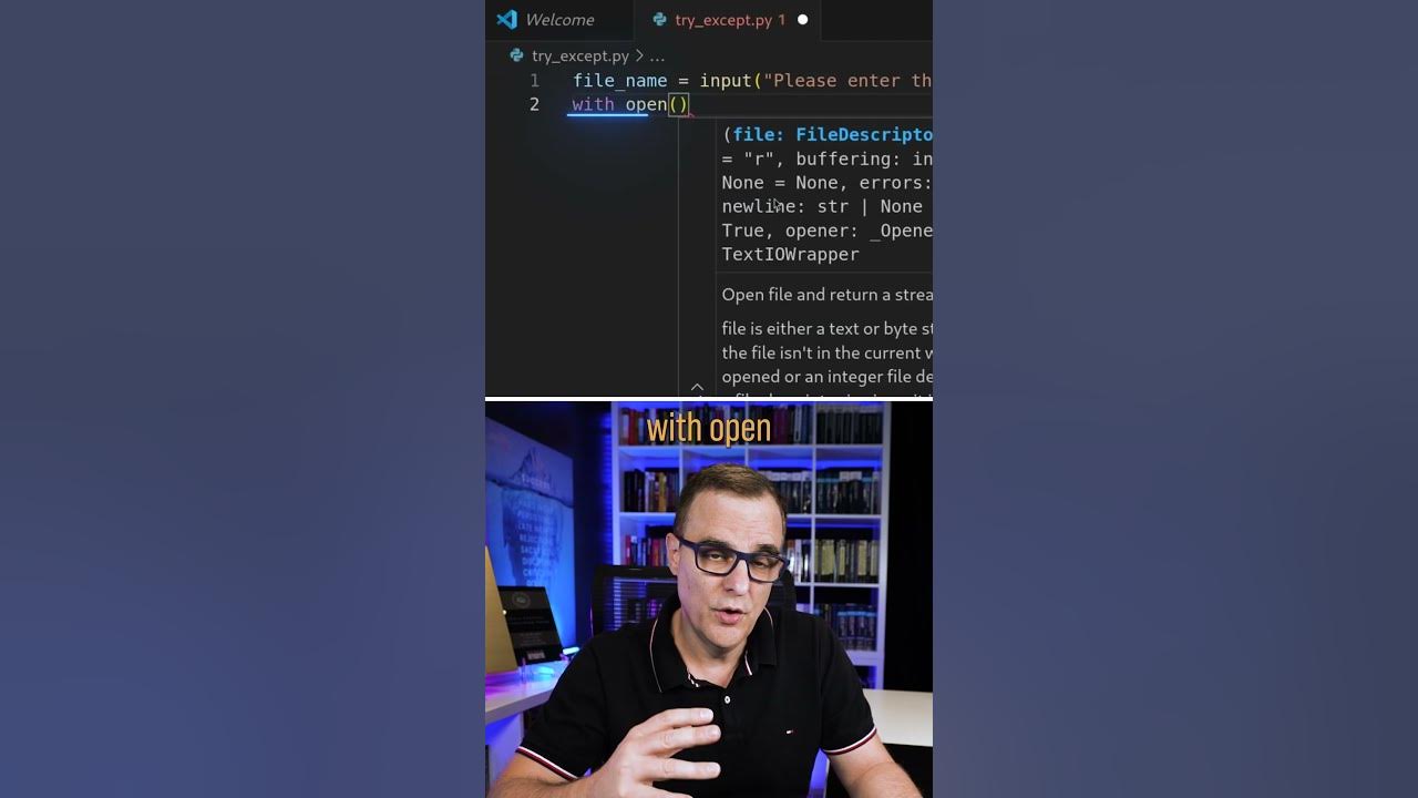 Stop Python crashing when you try to open a file ... #shorts #python #linux #windows #apple ...