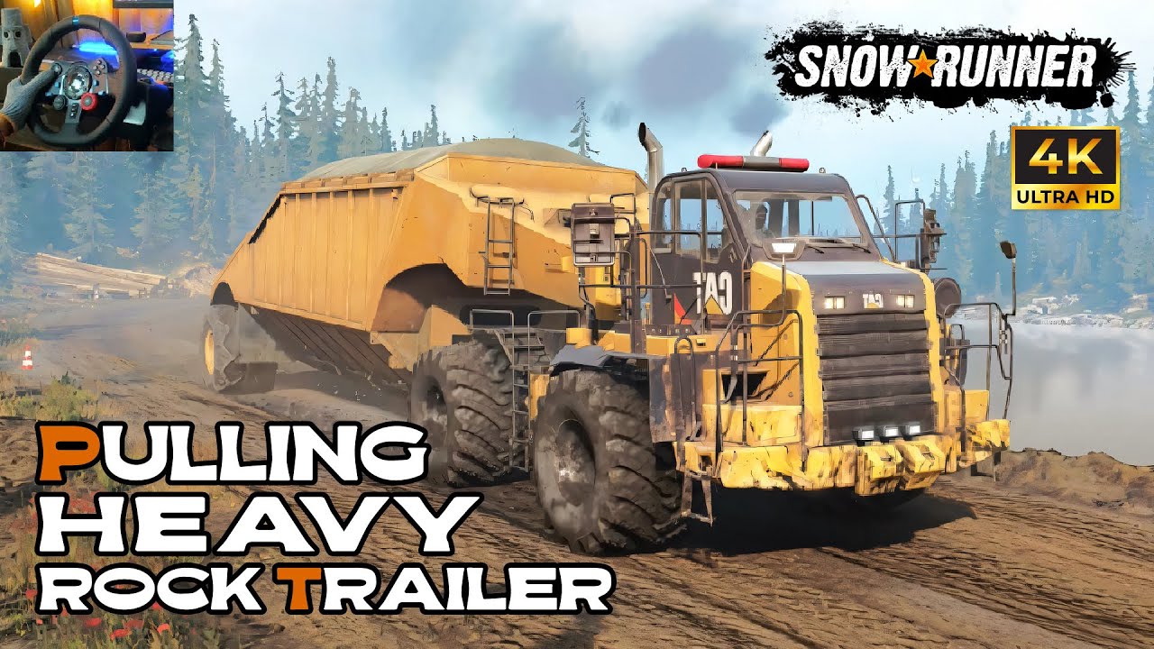 Caterpillar CAT 770G - Pulling Ultimate Heavy Rock Trailer | SnowRunner ...
