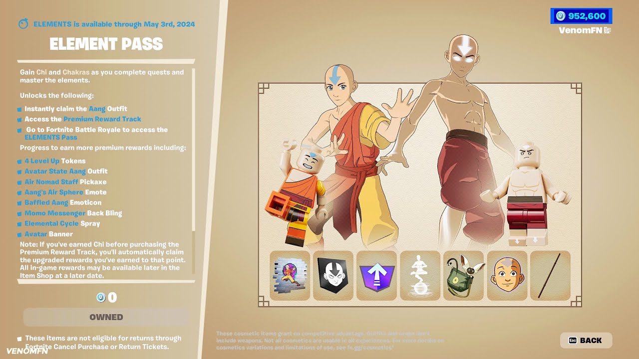 NEW Fortnite X Avatar Element Pass Cosmetics Showcase! - YouTube