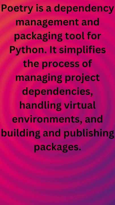 Dependency Management: Poetry - YouTube