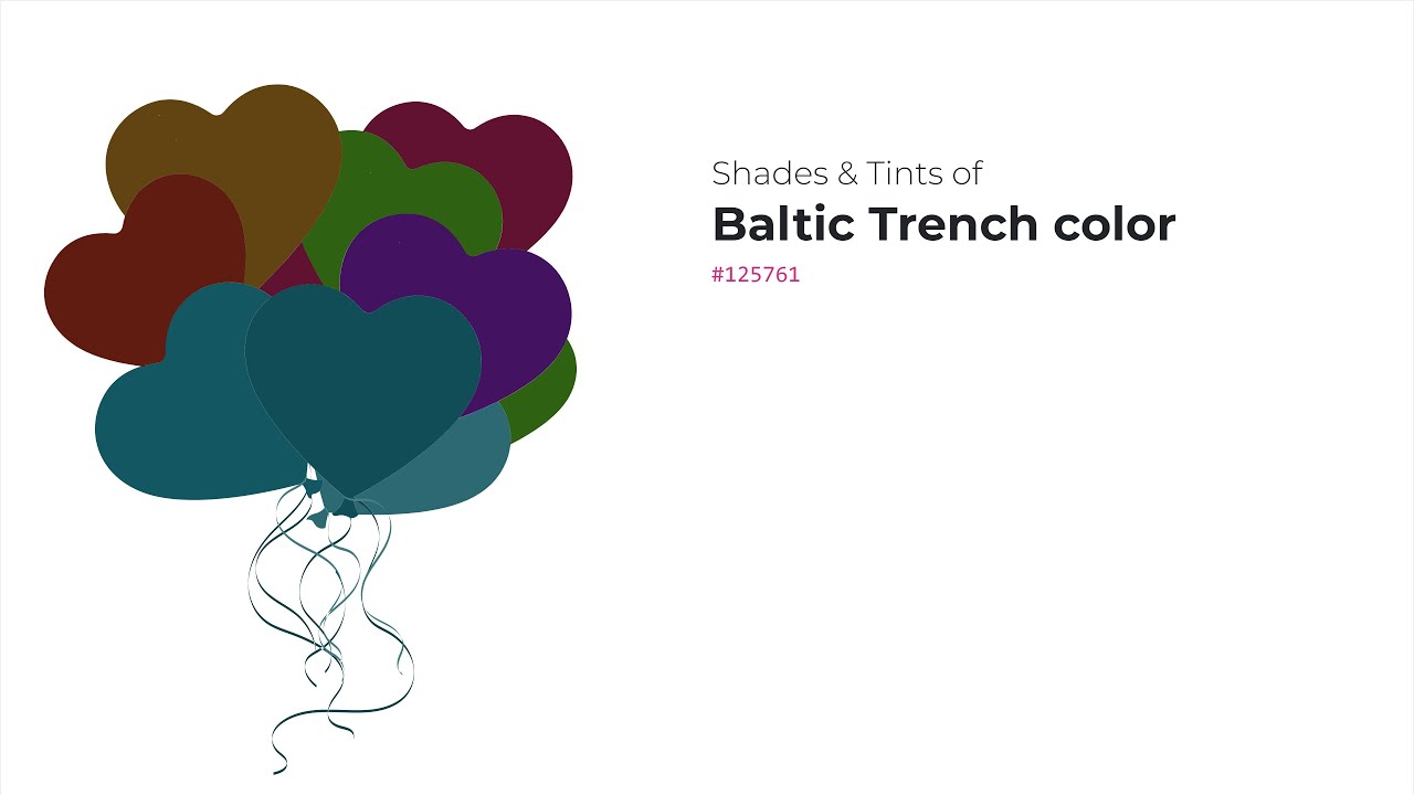 Shades & Tints of Baltic Trench color #125761 A Cool Green color ...