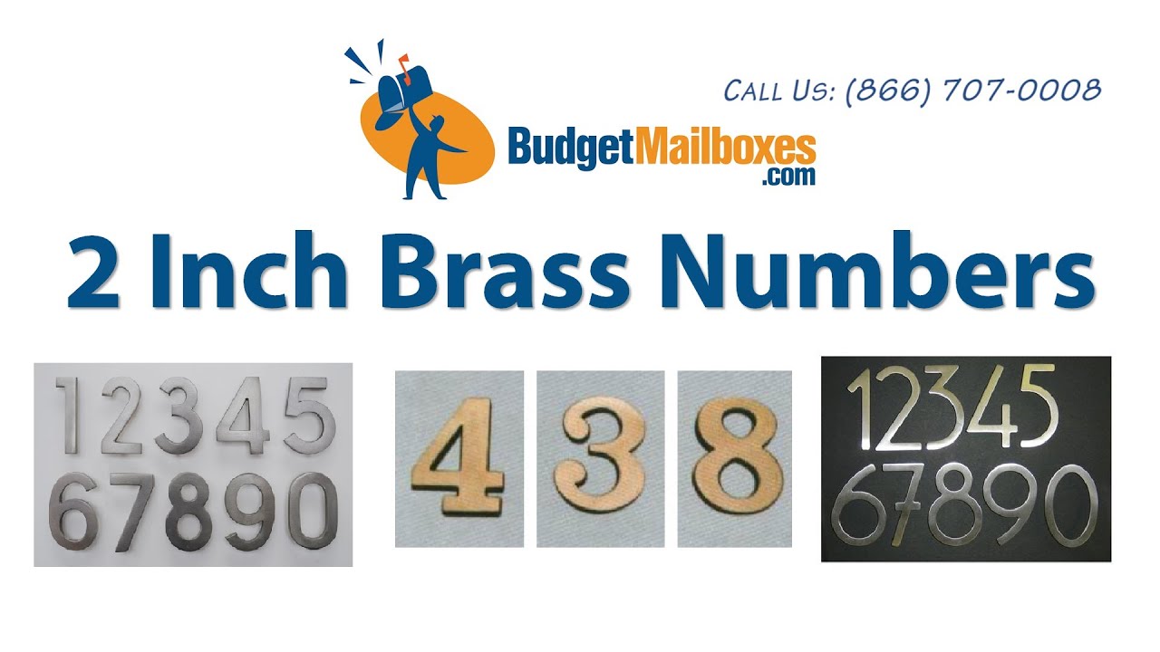Budget Mailboxes | Quality Imports 2 Inch Brass Numbers - YouTube