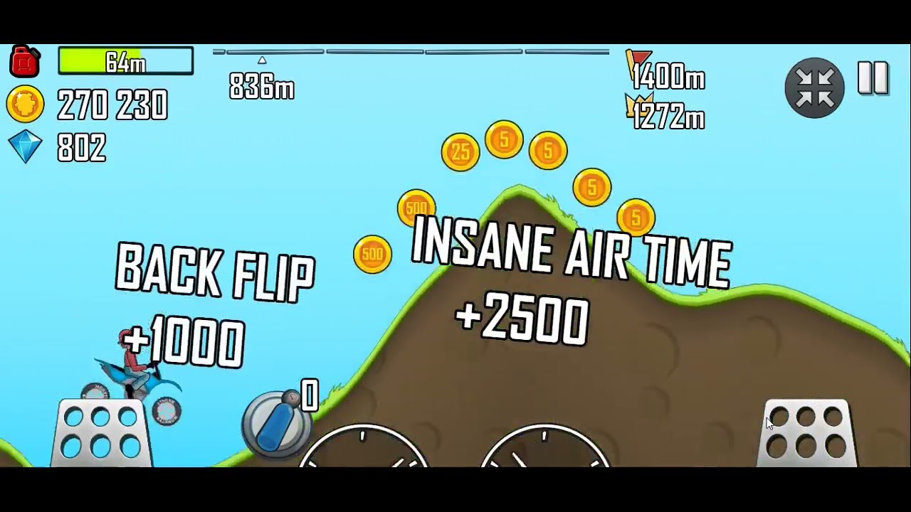 Hill Climb racing back flip at least 3-4 times / hill Climb racing back ...