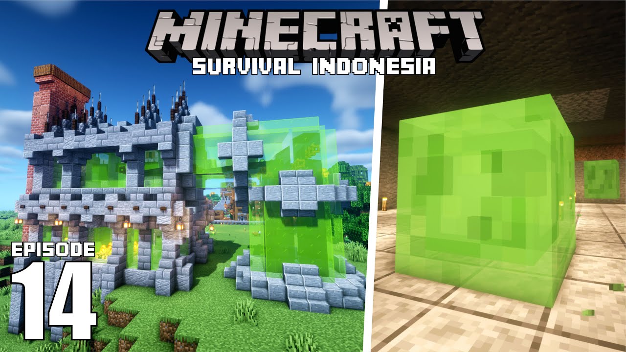 Membuat Slime Farm dan Pabrik Slime!!! - Minecraft Survival Indonesia ...