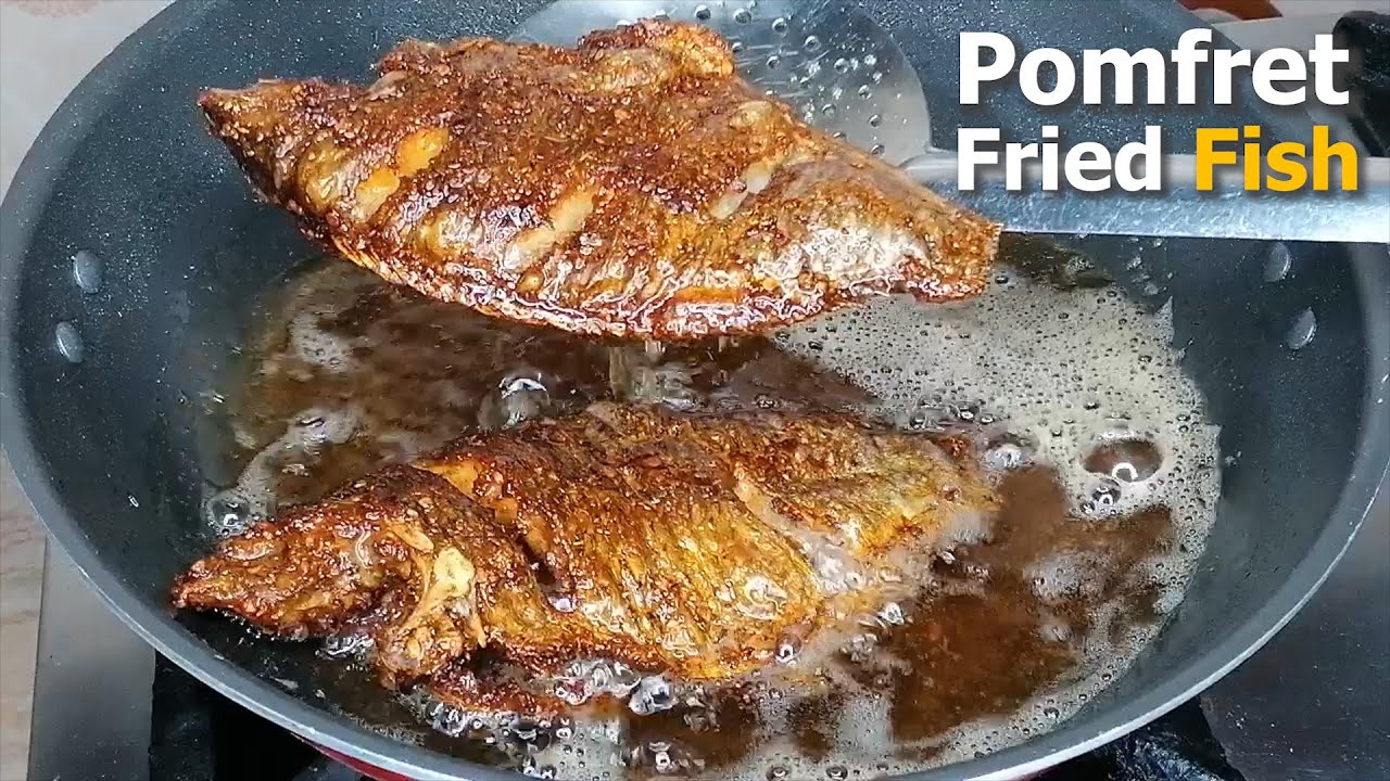 Pomfret Fry Recipe | Fried Masala Fish | How to make fried fish ...