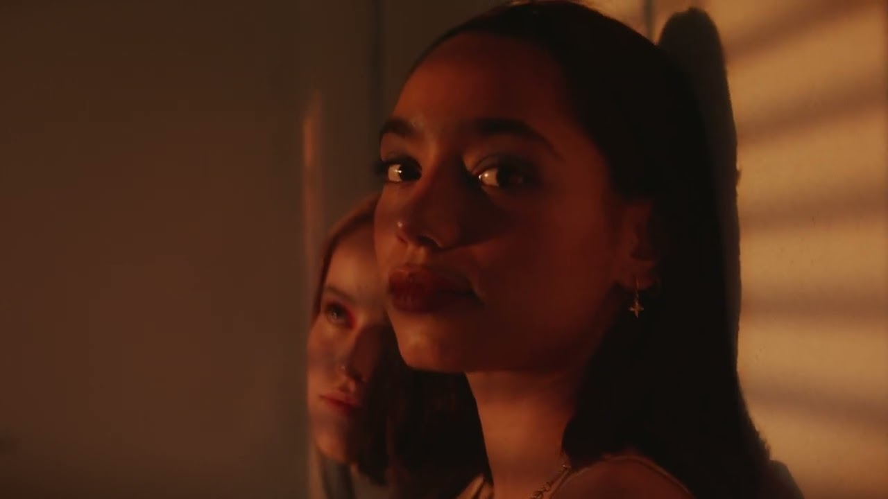 Woman Flipping Her Hair And Looking Stright Into Camera Stock Video ...