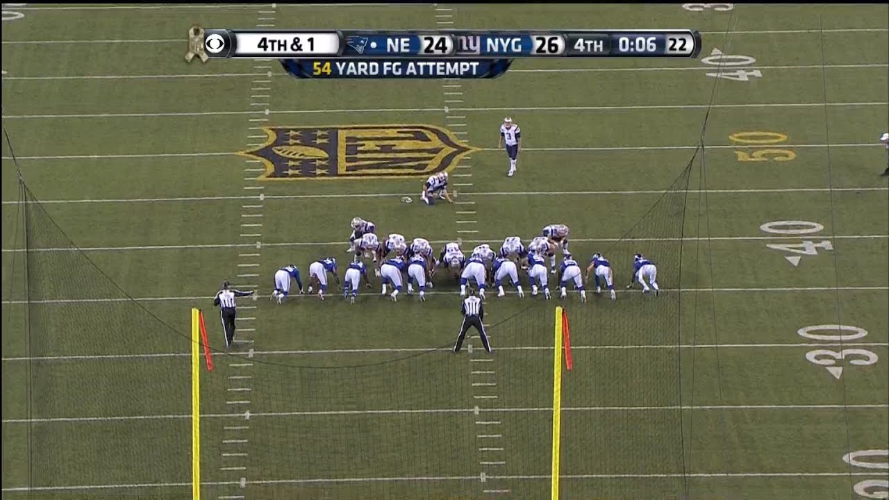 Patriots Beat Giants with 54 yard Field Goal - YouTube