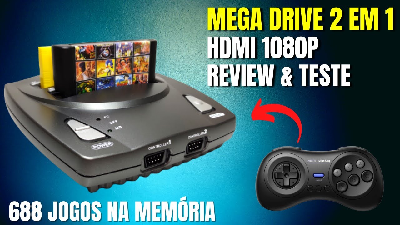 Mega Drive HDMI 2 em 1 Clone do AliExpress | RETRON COMBO - RD08HD ...