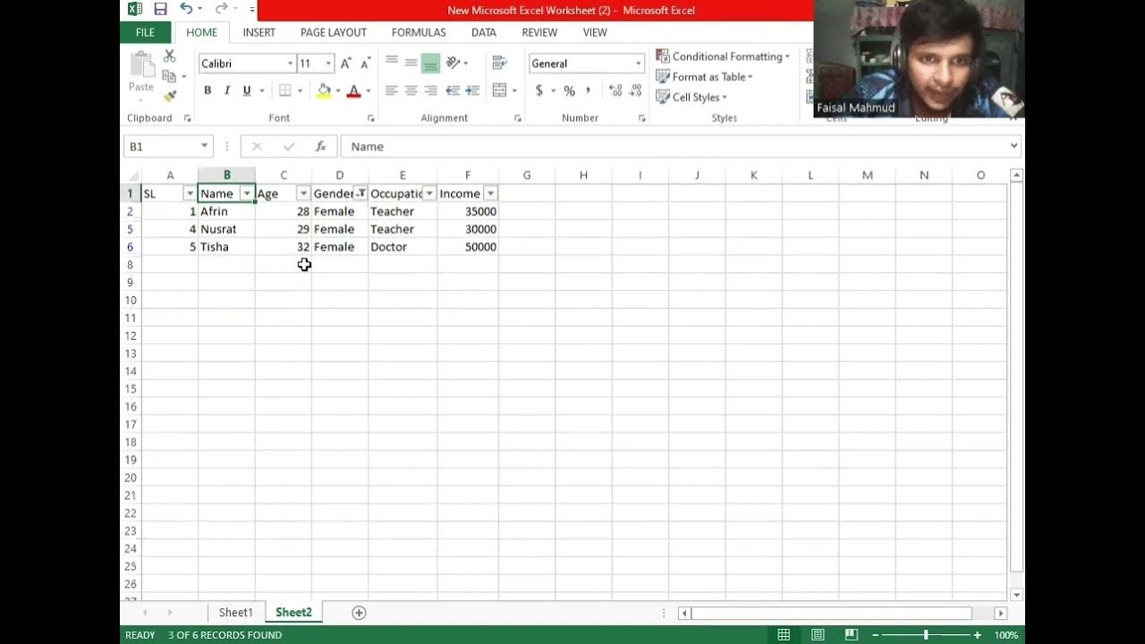 MS Excel Filter in Excelsheet Microsoft excel part- 05 - YouTube