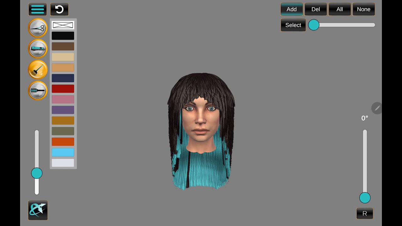 DIGITAL HAIR SIMULATOR - Styling on Layered Hair/180° angle haircut ...