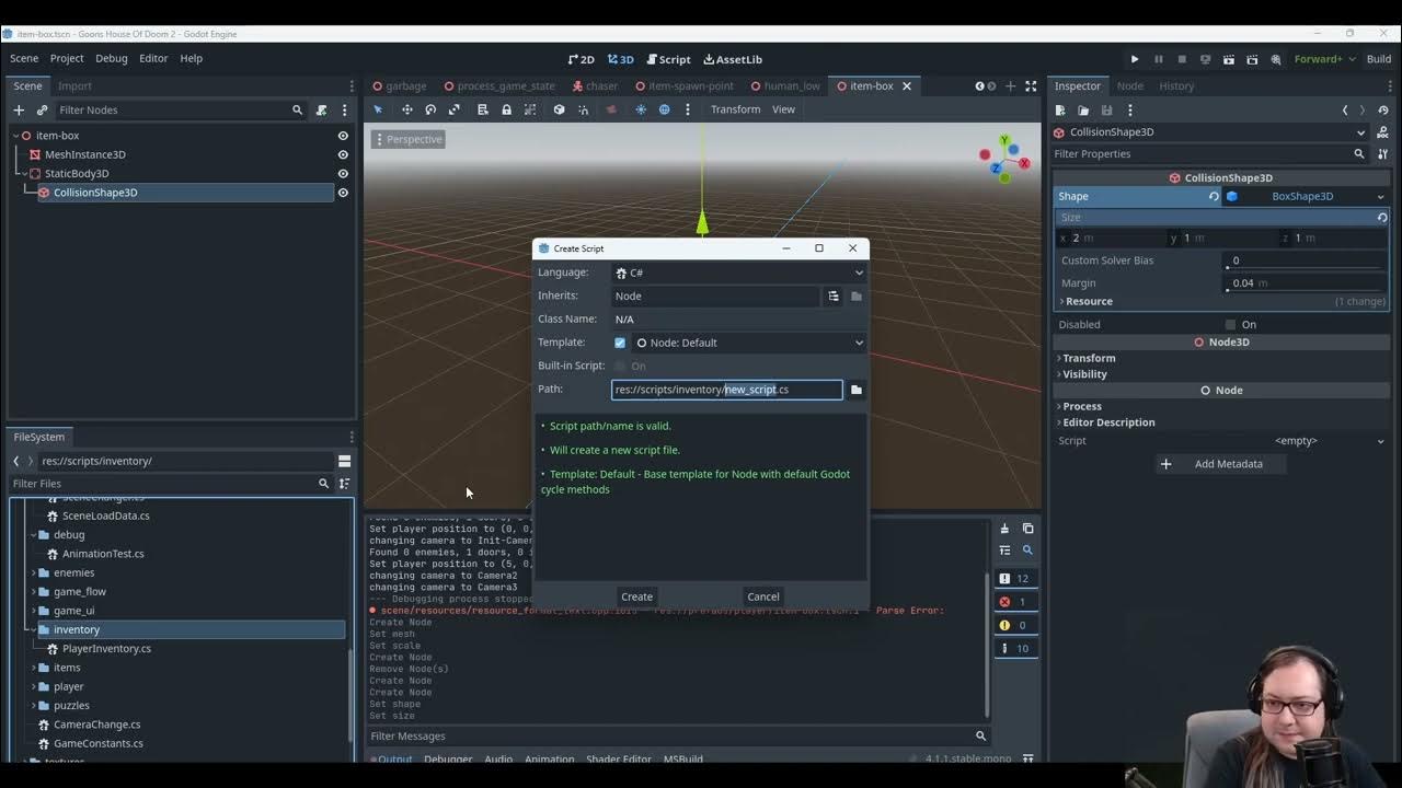 Game Dev - Goon's House of Doom 2 - Part 10 (implementing item storage) - YouTube