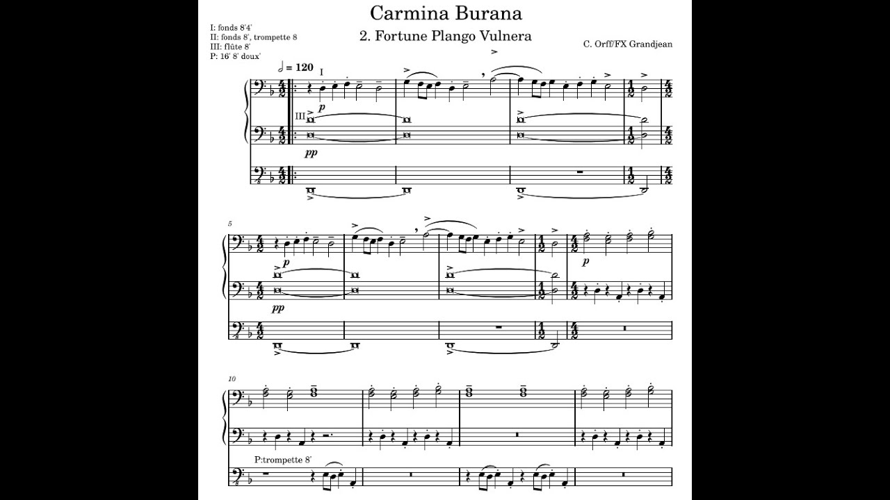 C. Orff - Carmina Burana - 2.Fortune Plango Vulnera - Organ (Hauptwerk ...