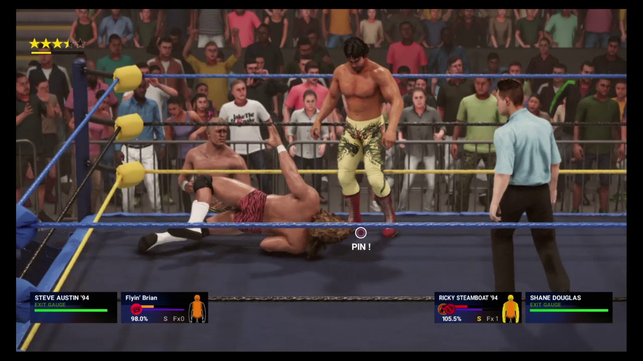 2K Ricky Steamboat vs Flyin Brian WCW TV title Halloween Havoc 92 - YouTube