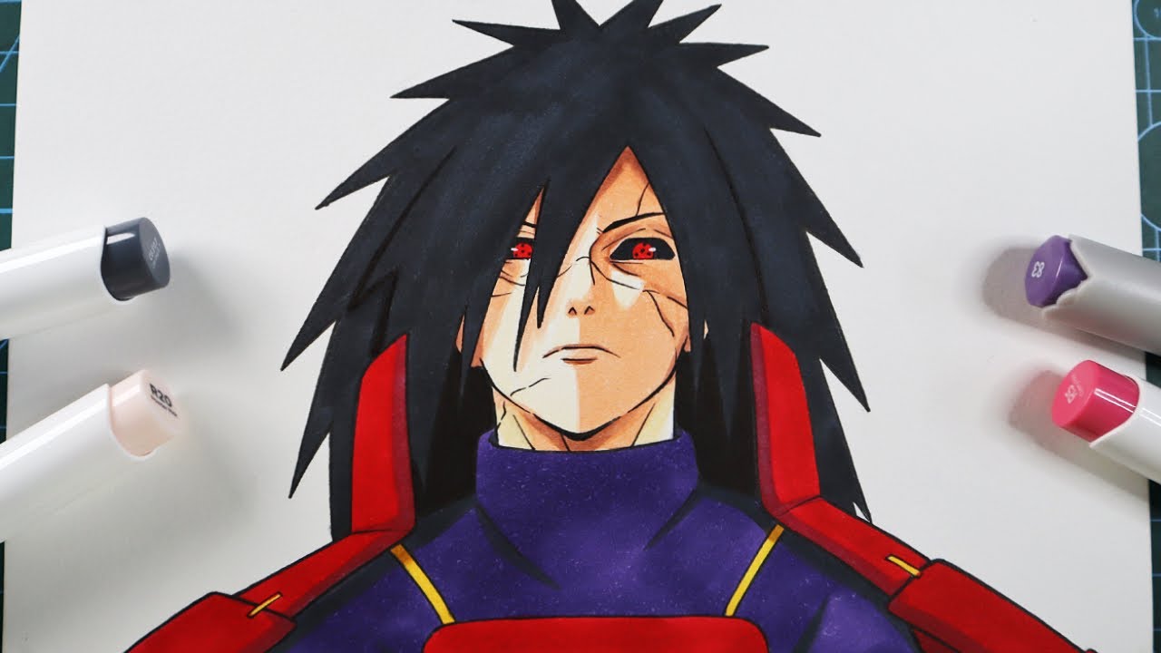 How to Draw Madara Uchiha - Step By Step Tutorial | Naruto - YouTube