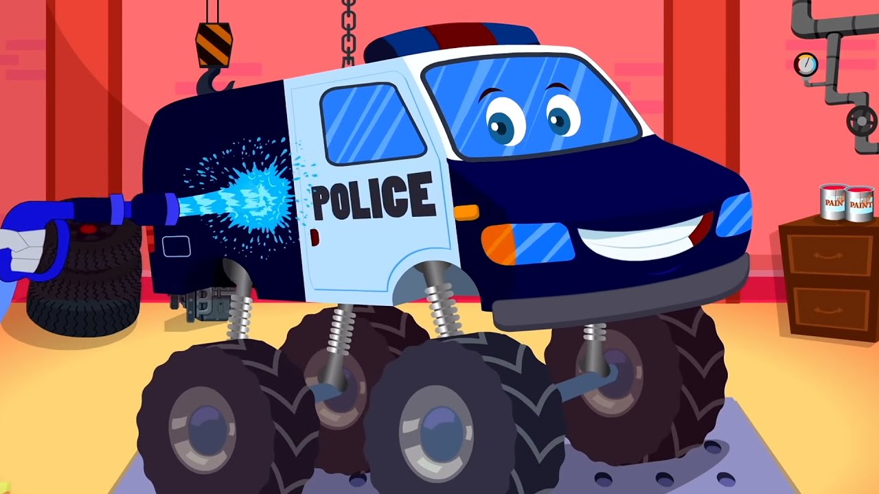 Police Car Wash & Cleaning Of Other Vehicle Videos By Baby Cars TV ...