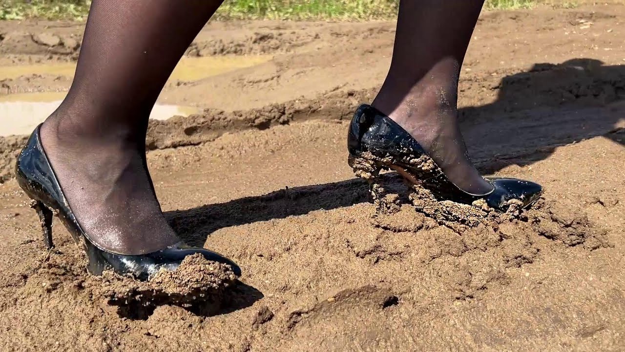 Muddy Stiletto Pumps, Wet and Muddy High Heels, High Heels Stuck in Mud ...