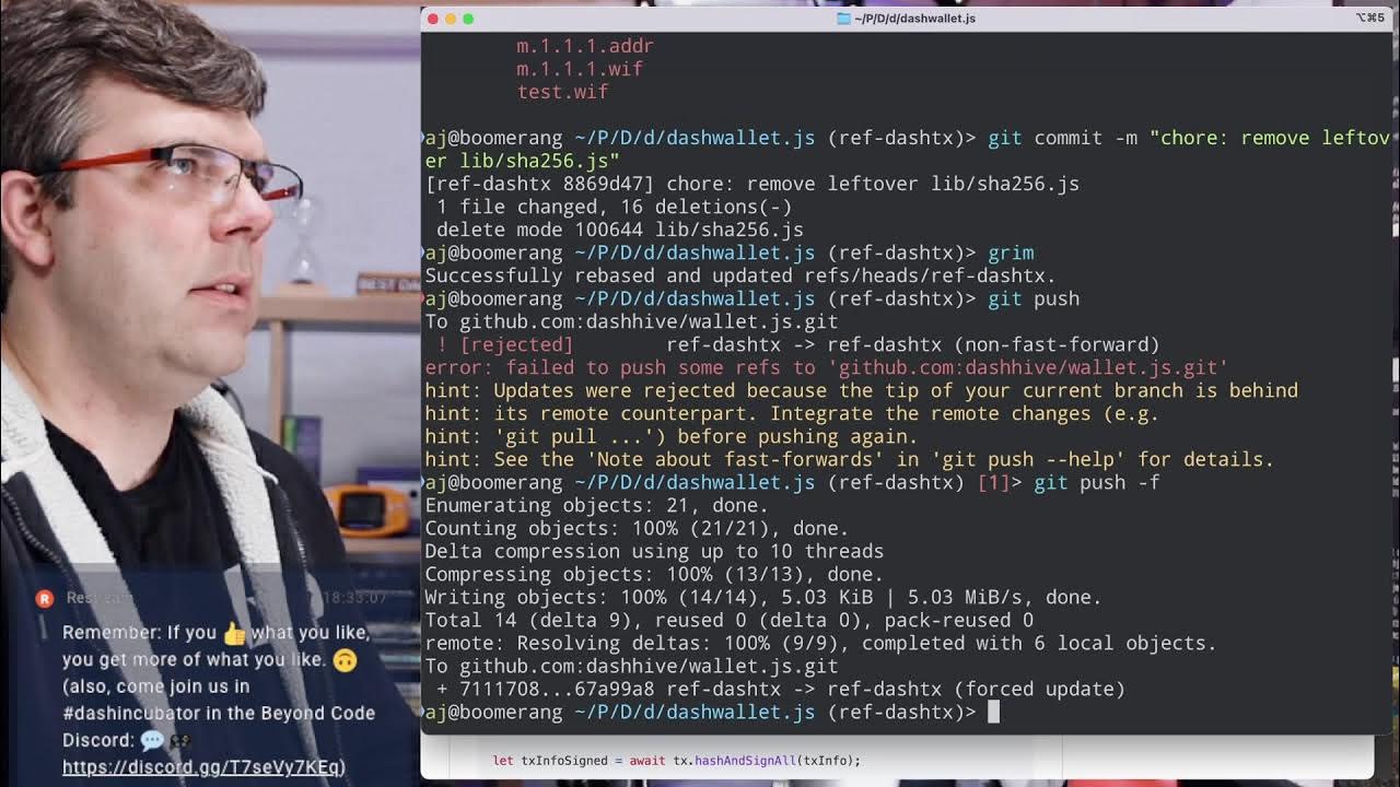 Code Hangout: Next-Gen DASH Wallet #4: Replacing dashcore-lib with DashTX - YouTube