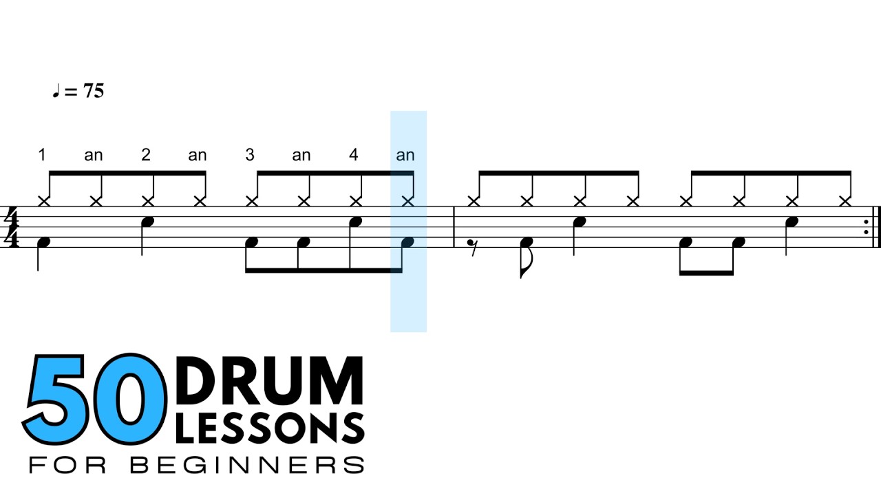 Lesson 22: Off-Beat Bass Variations for Eighth-Note Time | 50 Drum ...