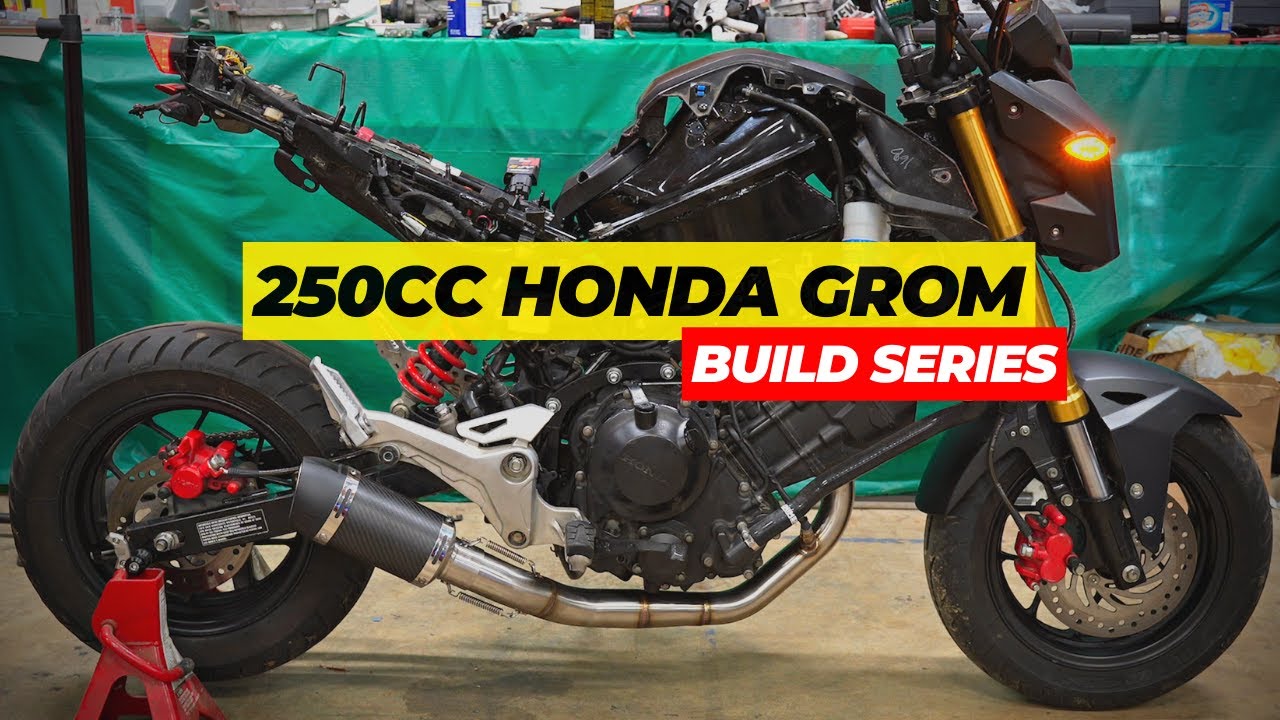 Modifying My Swapped Honda Grom // Extended Gas Tank / Exhaust / Body ...