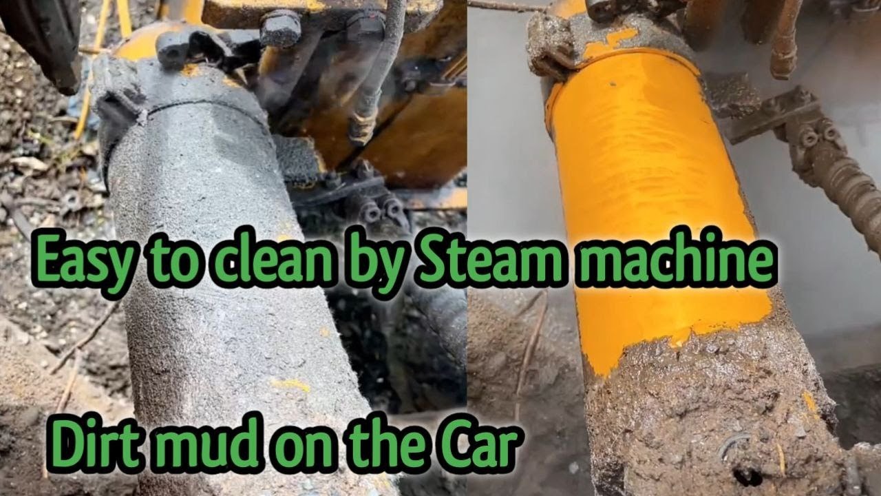 Easy to clean by steam machine dirt mud on the car - YouTube