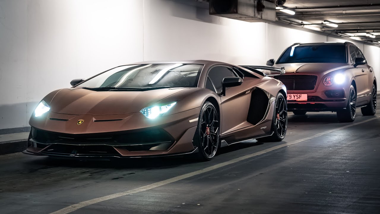 Matching BROWN Aventador SVJ and Bentayga Wrapped in London!! - YouTube
