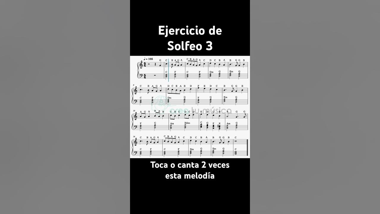 Ejercicio de #solfeo 3 - Toca o canta esta melodía - YouTube