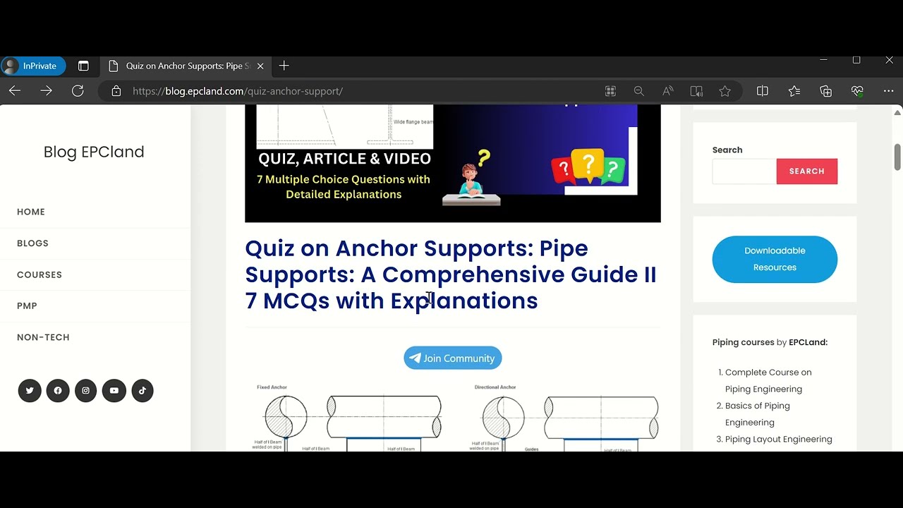 Anchor Pipe Support II 9 of 9 II Free Course II #epcland - YouTube