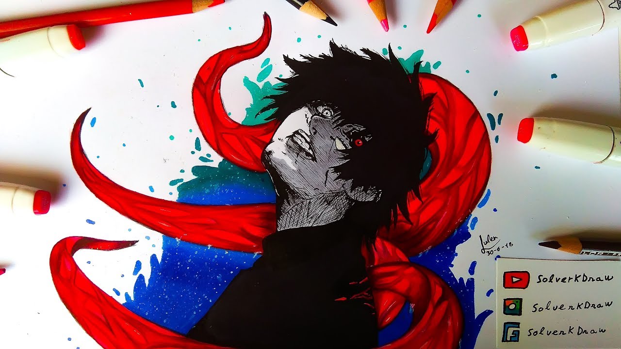 Cómo dibujar a Kaneki Ken (Black Reaper) | How to draw Kaneki Ken - TG ...
