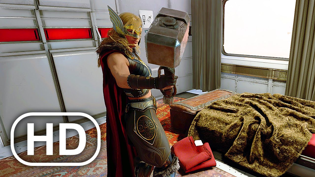 Jane Foster Lifting Thor's Hammer Mjolnir Scene - Marvel's Avengers ...