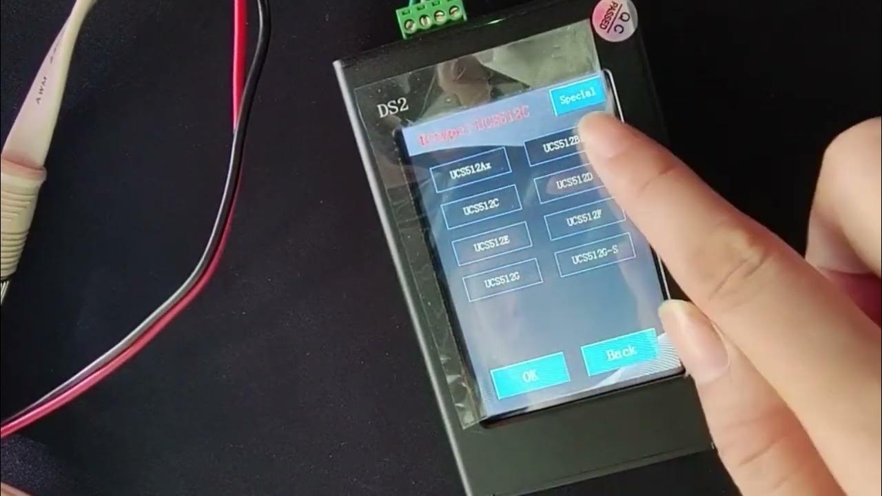 Setting address for DMX RGB pixel light by DMX address writer - YouTube