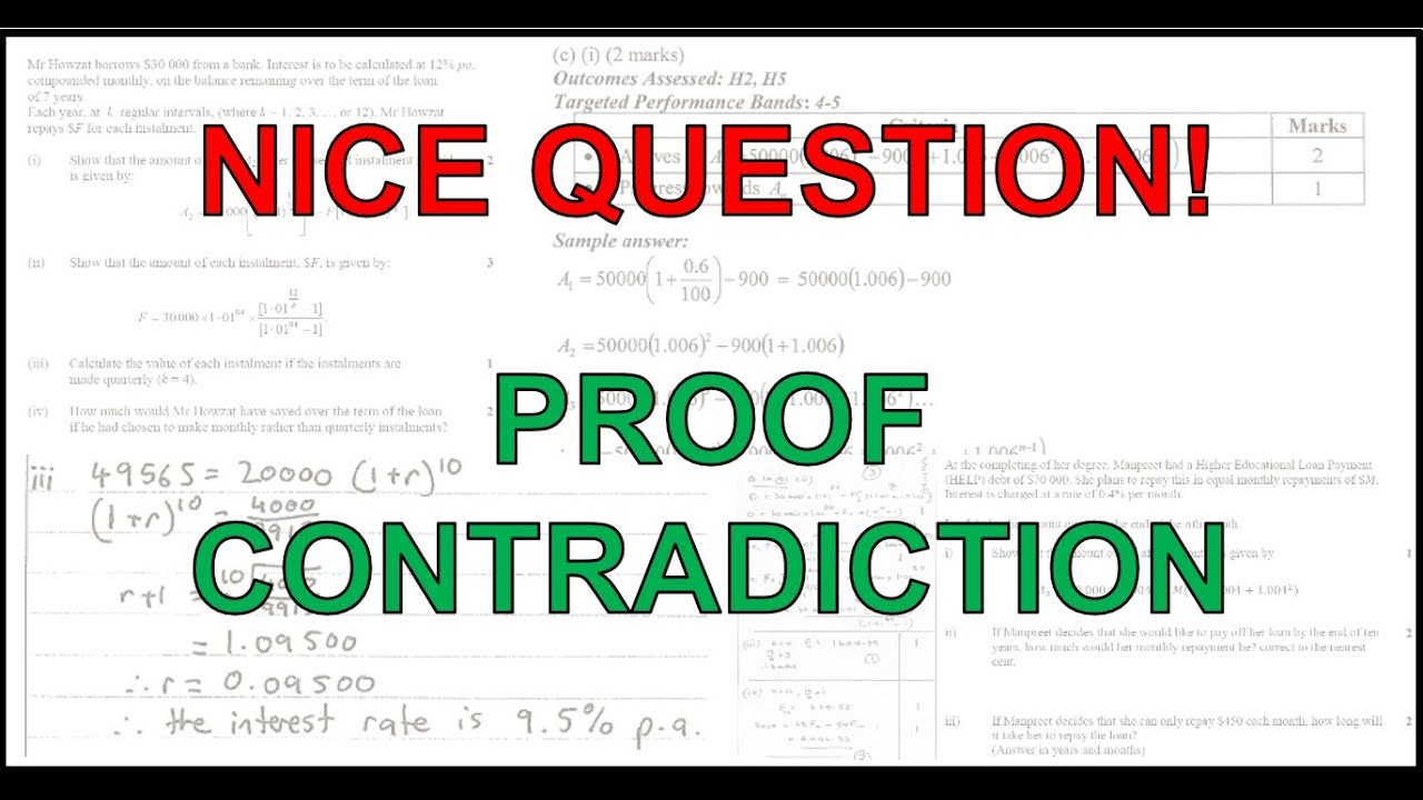 HSC Year 12 Extension 2 (4U) - Nice Question! - Proof - Contradiction ...