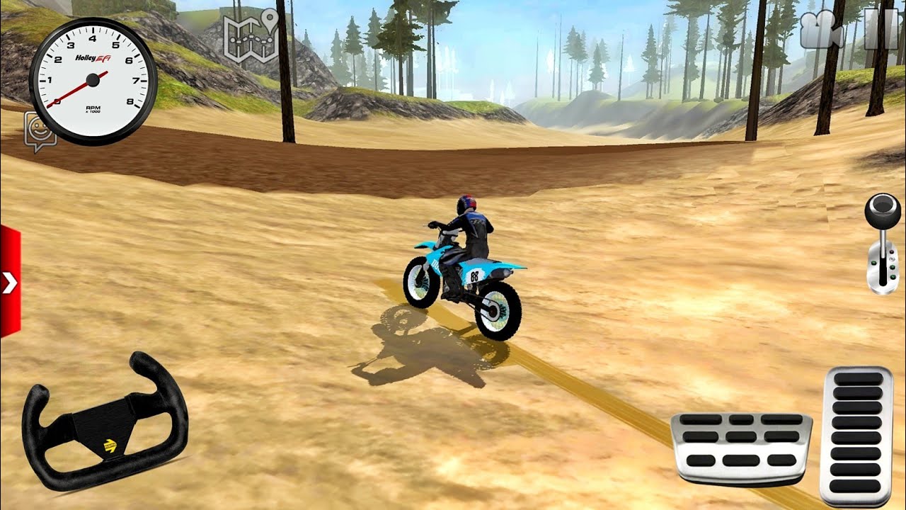 Motocross bike Simulator standing off-road bike - off-road gameplay ...