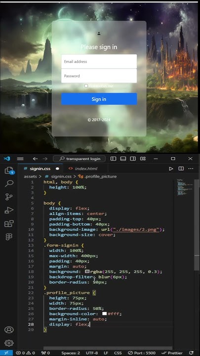 How to create stylish transparent login form #coding # ...