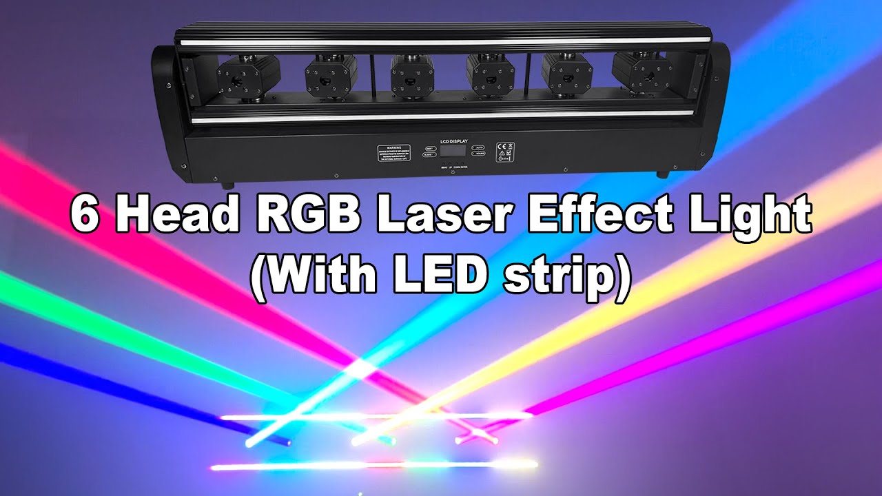 6 Head RGB Laser Effect Light (With LED strip) - YouTube