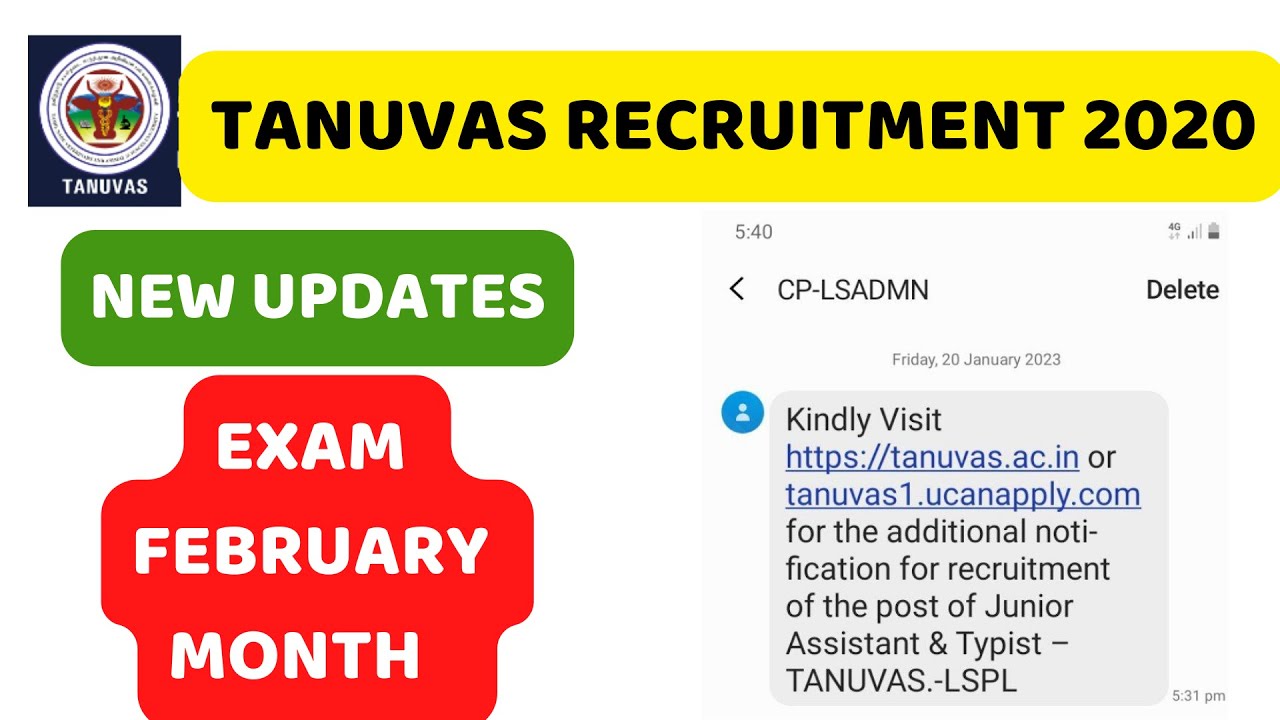 TANUVAS RECRUITMENT|EXAM FEBRUARY MONTH|ADDITIONAL NOTIFICATION ...
