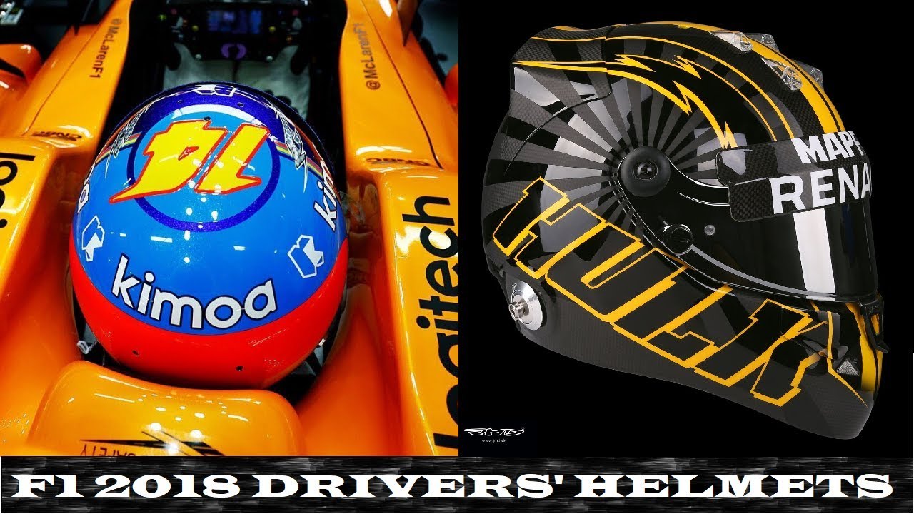 Formula 1 2018 - All Drivers' Helmets - YouTube