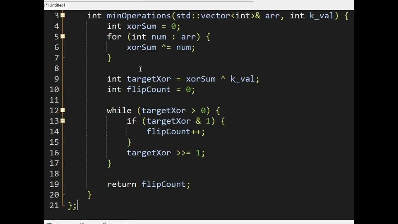 100168 Minimum Number Of Operations To Make Array Xor Equal To K
