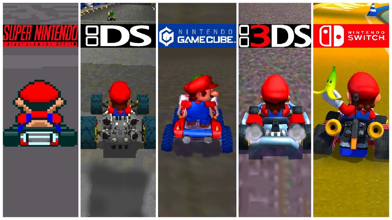 Mario Kart SNES Vs GBA Vs NDS Vs N64 Vs GameCube Vs N3DS Vs Switch mario-kart-snes-vs-gba-vs-nds-vs-n64-vs-gamecube-vs-n3ds-vs-switch