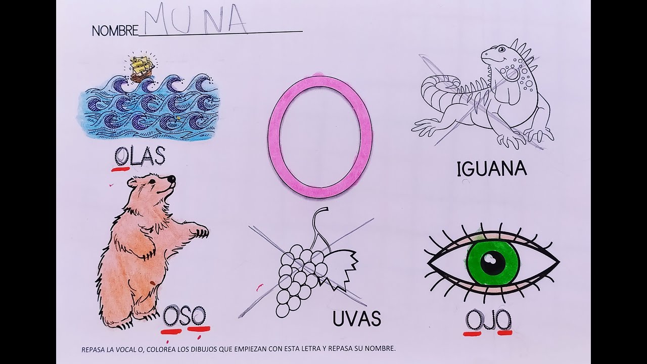 Trabajo palabras que comienzan por la letra O. - YouTube