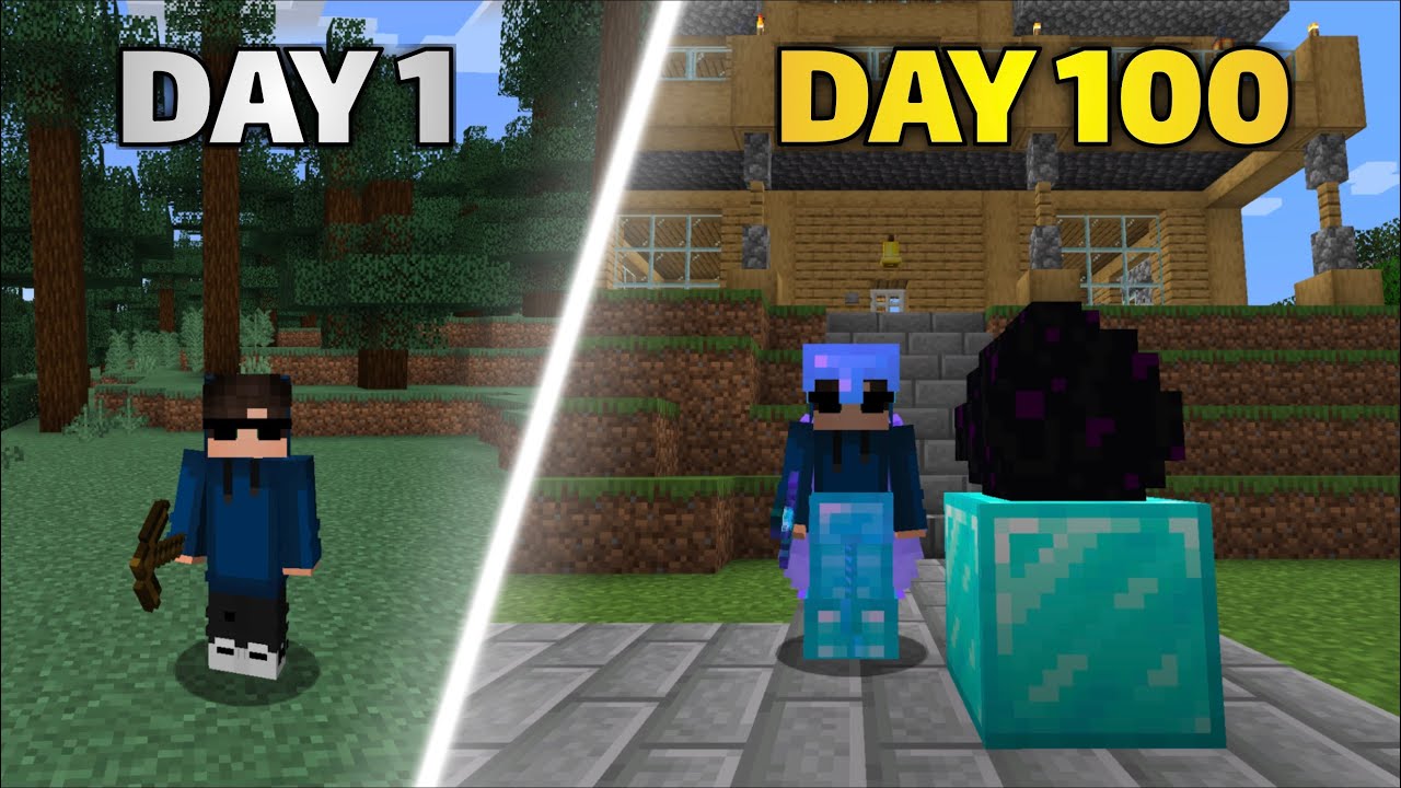 I Survived 100 Days in HARDCORE Minecraft... - YouTube