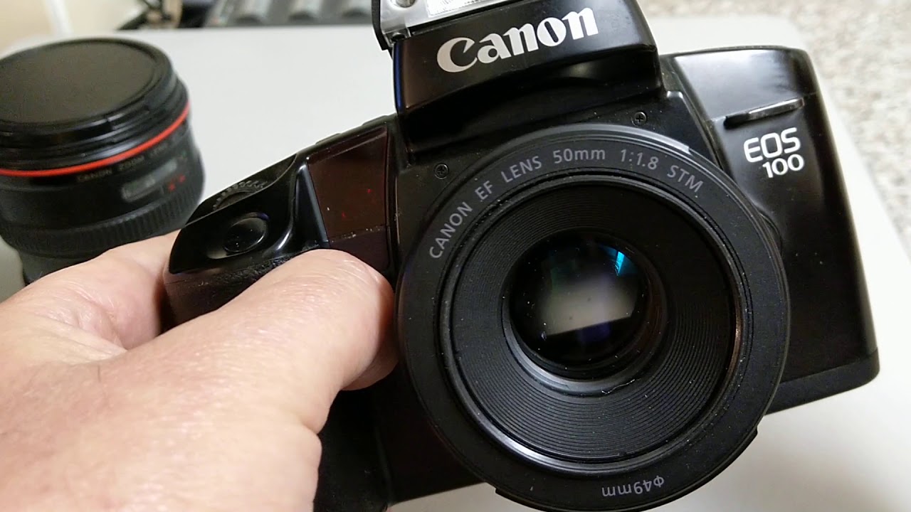 Canon EOS 100, autofocus 35mm SLR, loading with expired Colorama 200 ...