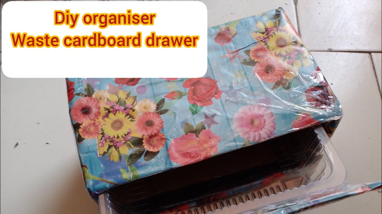 diy organiser from waste cardboard and sweet box | diy mini drawer at ...