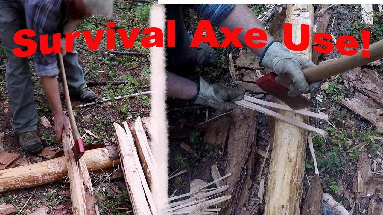 Axe Tree Cutting, Splitting, and Fire Processing! - YouTube