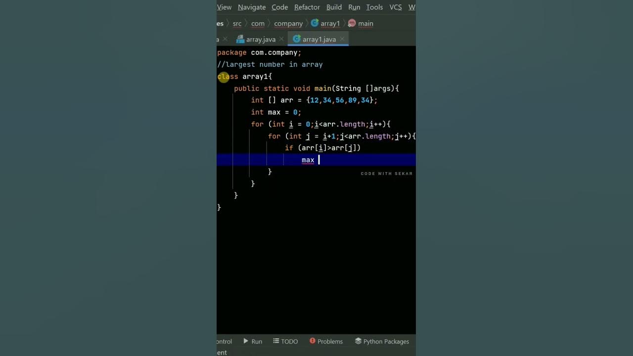 Print The Largest Element In Array Java Program Java Array Program Coding Java Array Youtube