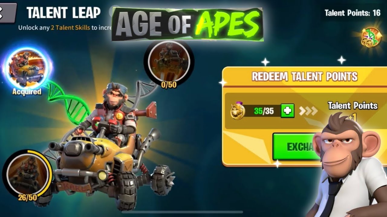Age of Apes Game - Upgrade CAL Legendry to Max Talent Level - YouTube