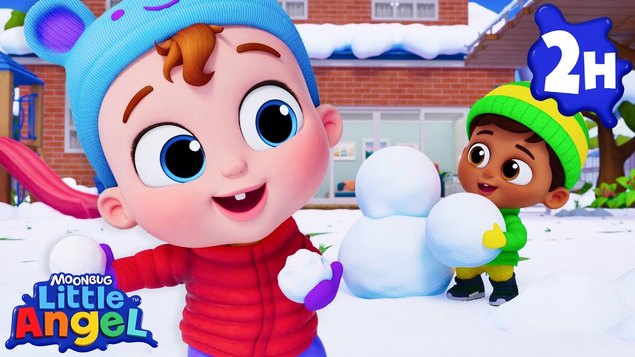 Wild Snowball Battle! ⛄ ️ | Little Angel | Kids Songs and Nursery ...