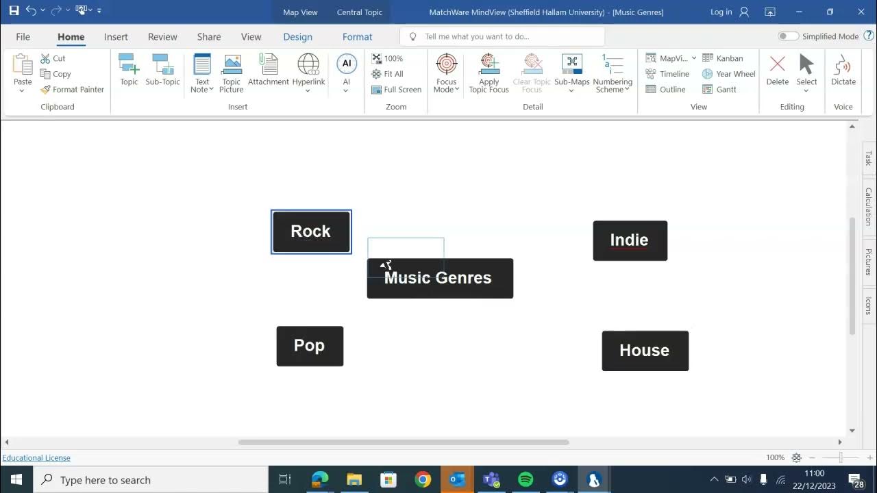 Create subtopics in Mindview 9 - YouTube
