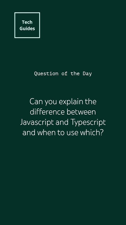 Can You Explain The Difference Btw Javascript And Typescript Typescript Jscript Frontend Youtube