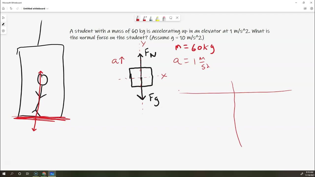 Physics: Accelerating in an Elevator Example Problem - YouTube