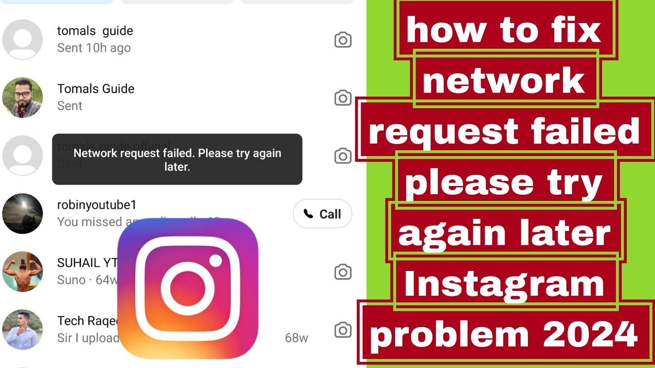 how to fix network request failed please try again later Instagram problem 2024 - YouTube